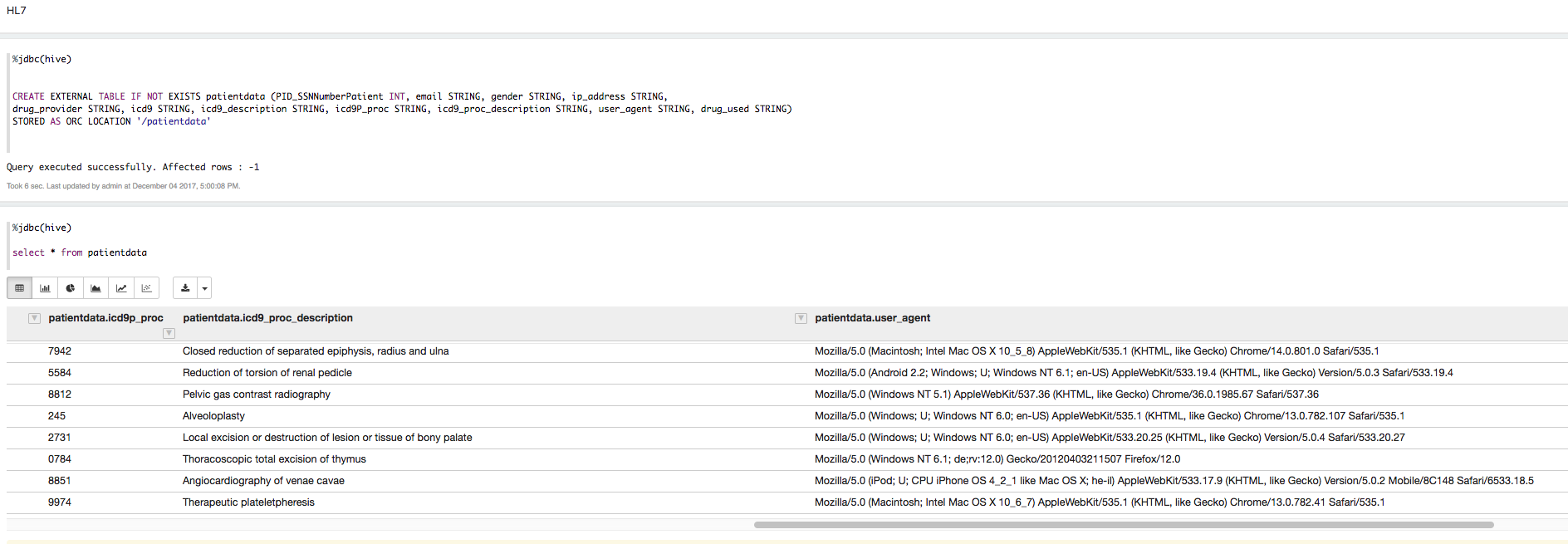 HL7 Processing: Part 3 : Apache Zeppelin, SQL, BI ... - Cloudera Community - 247499