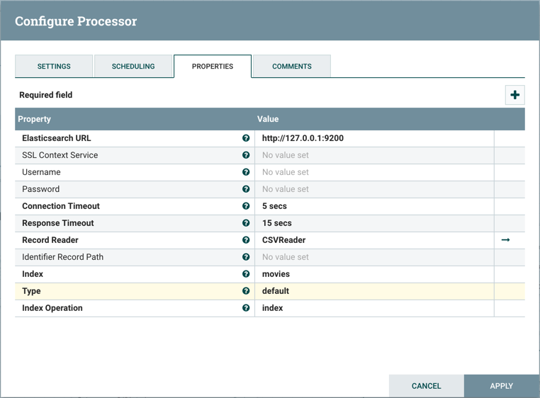 Using PutElasticsearchHttpRecord (CSVReader) in Ap... - Cloudera Community - 246884