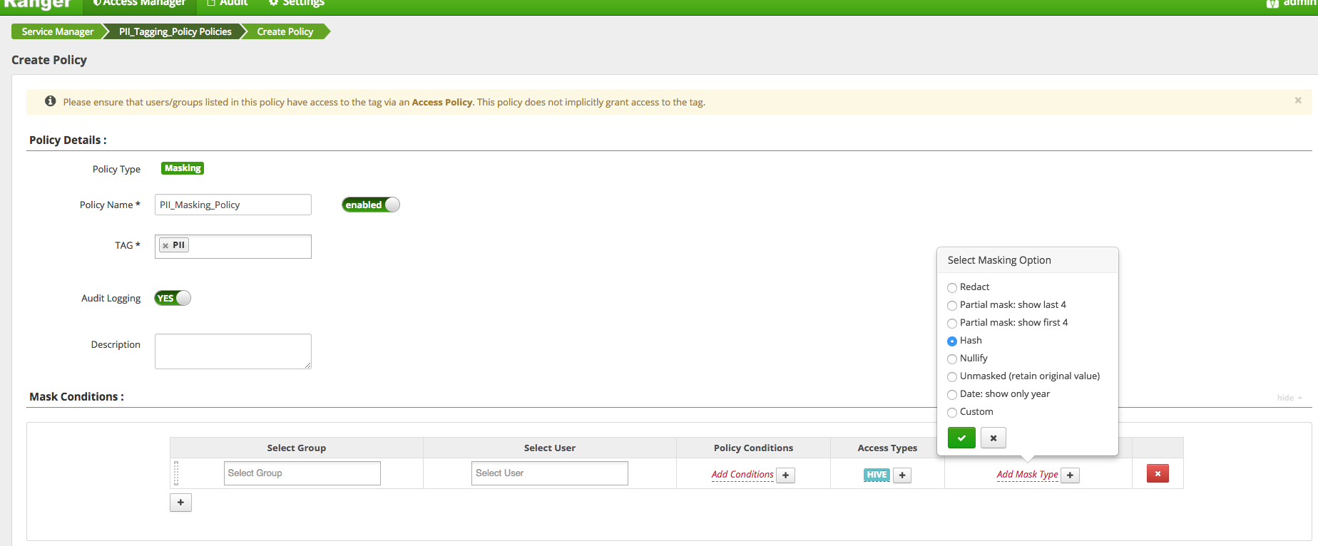 How To Mask Columns In Hive With Atlas And Ranger Cloudera Community