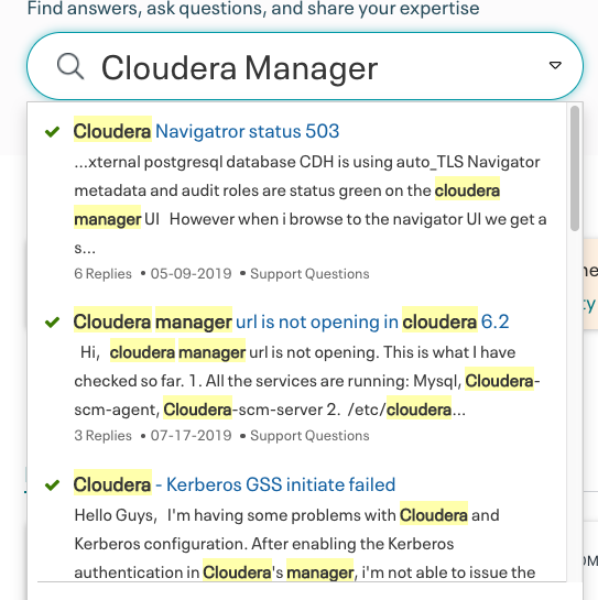 How to Use Community Search - Cloudera Community - 256503