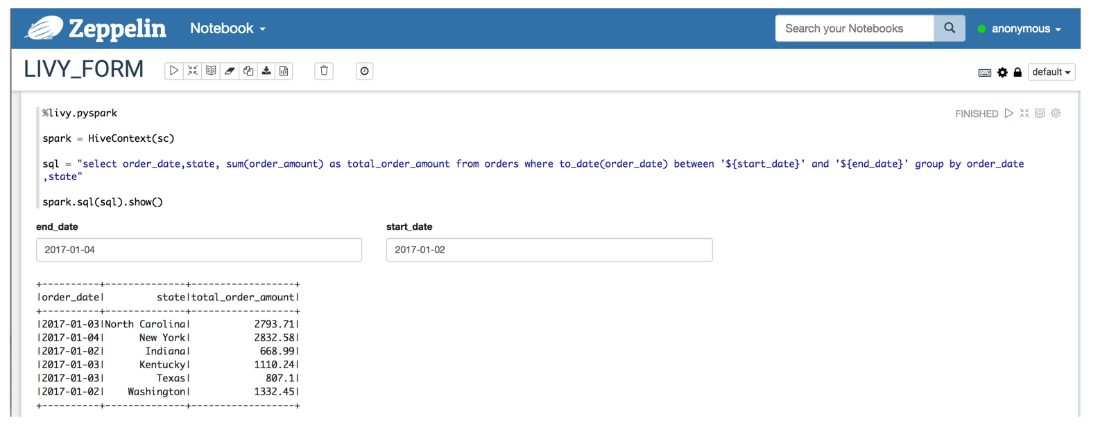 PySpark with Livy via script submission and Zeppel... - Cloudera Community - 244823