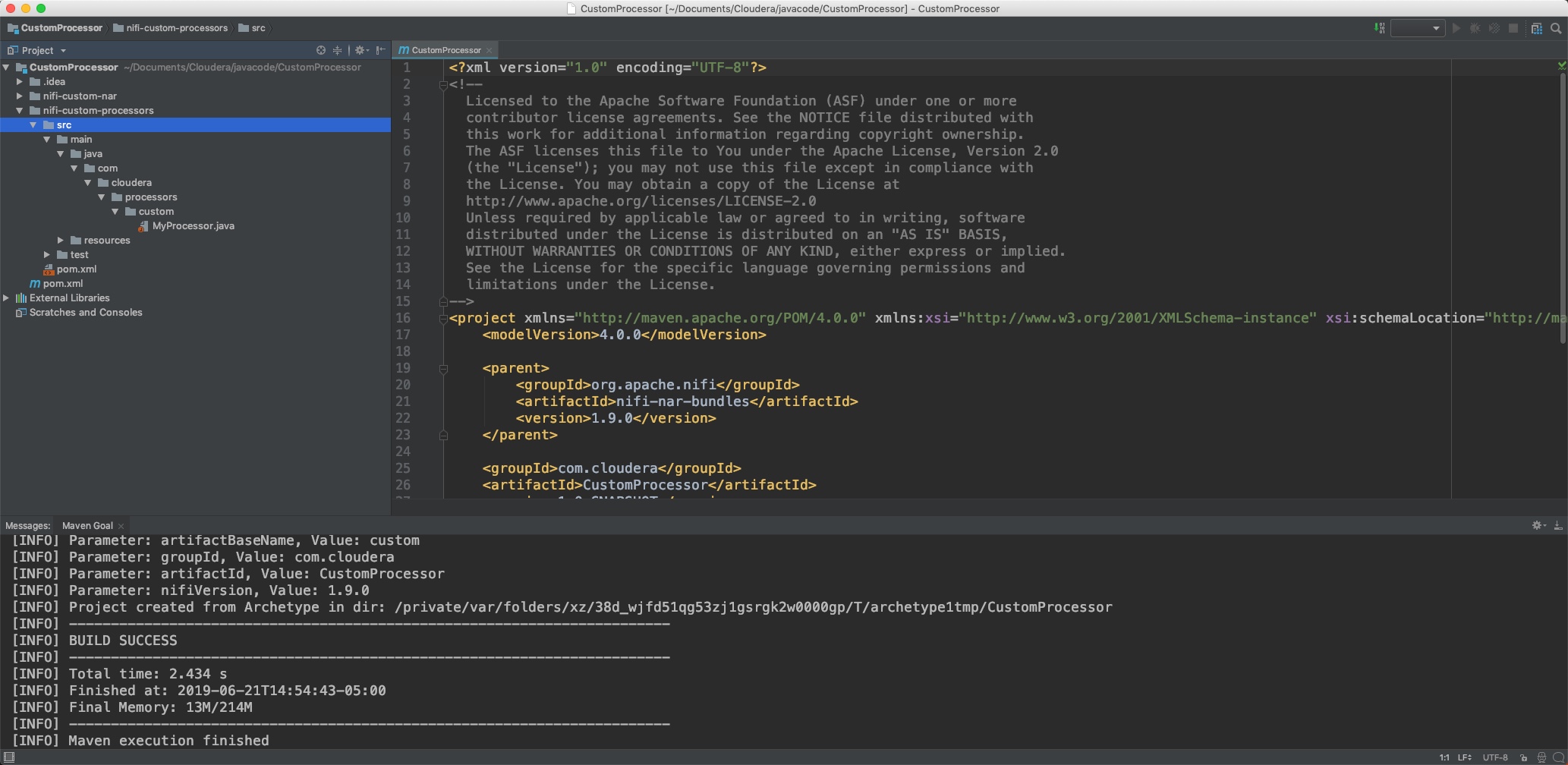 Building a Custom Processor Using IntelliJ - Cloudera Community - 244343