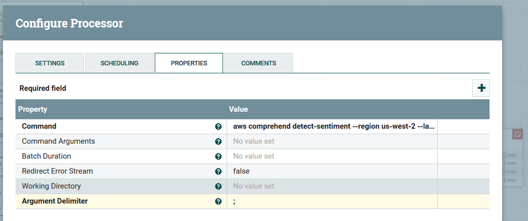 AWS Comprehend API CLI command using NiFi - Cloudera Community - 239050