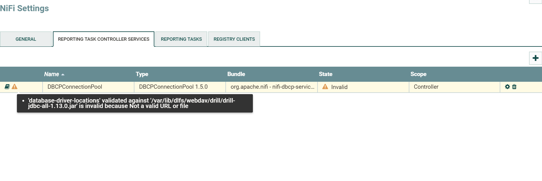 Drill in Nifi (DBCPConnectionPool 1.5.0) error fai... - Cloudera Community - 222832