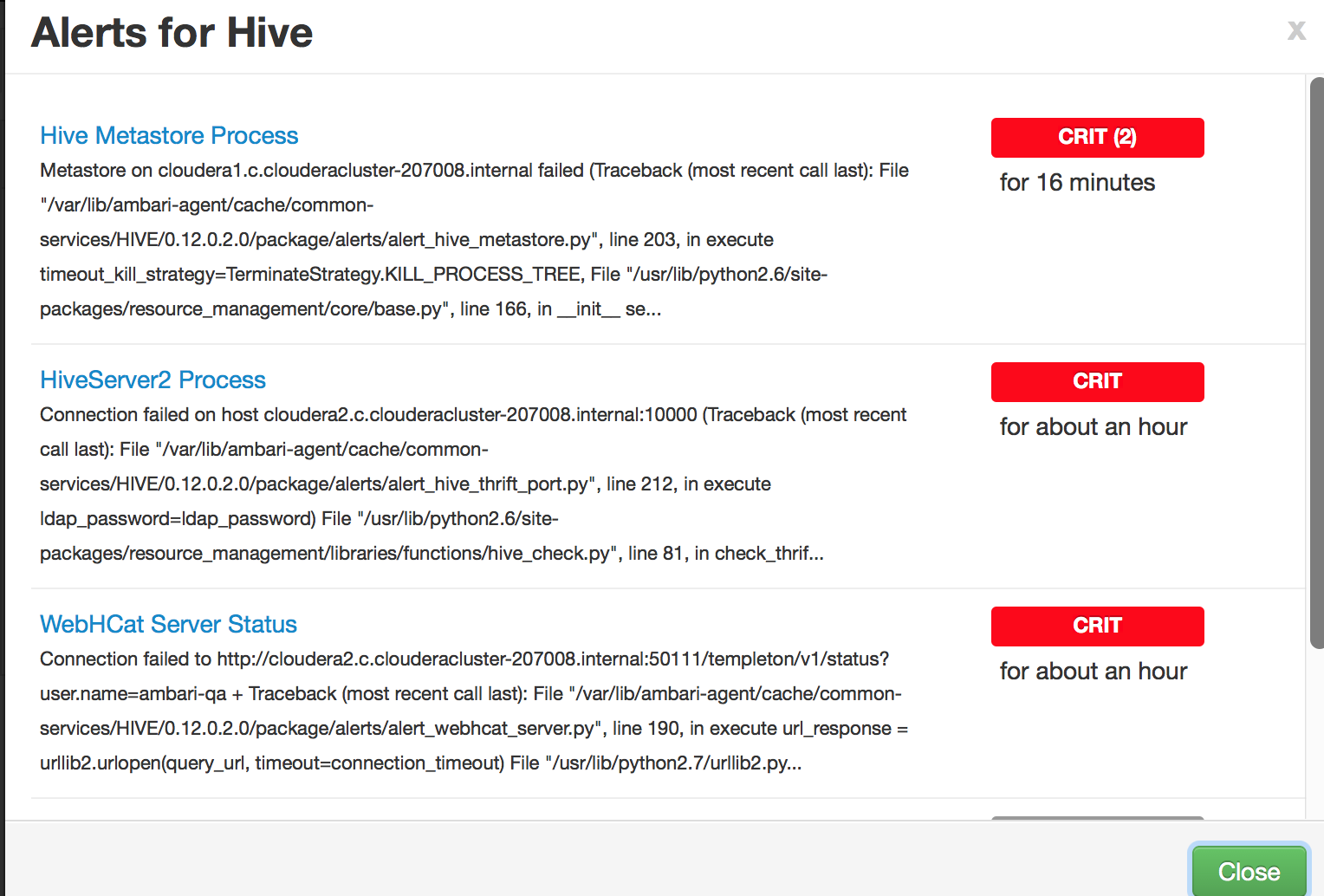 Solved: Hive alerts on ambari UI - Cloudera Community - 221818