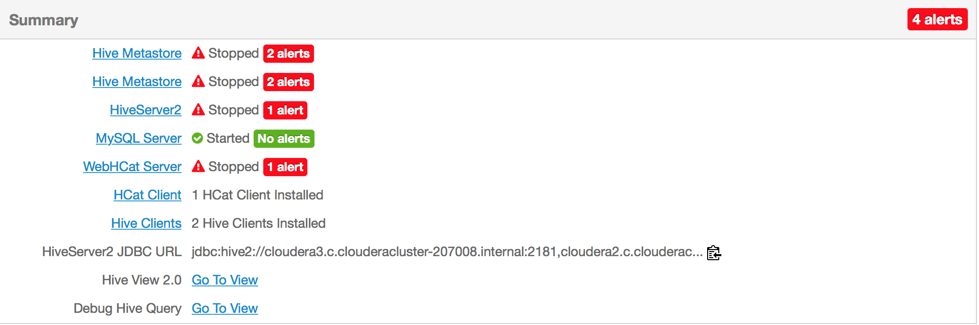 Solved: Hive alerts on ambari UI - Cloudera Community - 221818