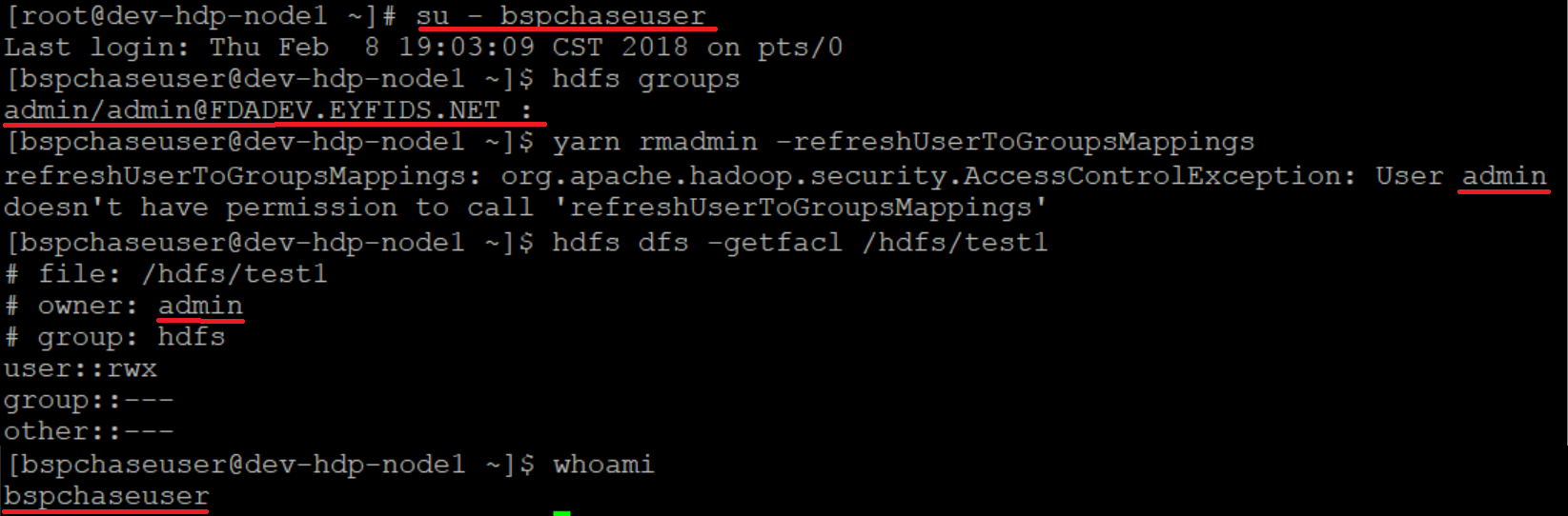 Solved: LDAP user is treated as 'admin' by HDFS commands a... - Cloudera Community - 216035