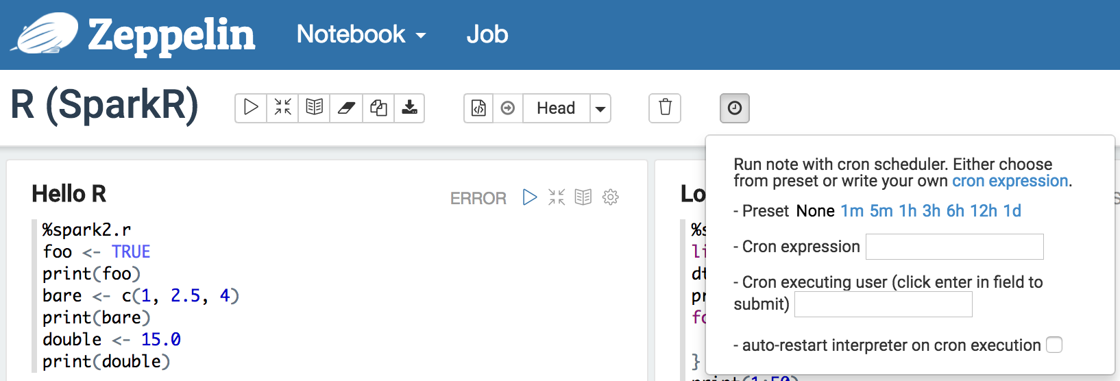 Scheduler in Zeppelin - Cloudera Community - 209304