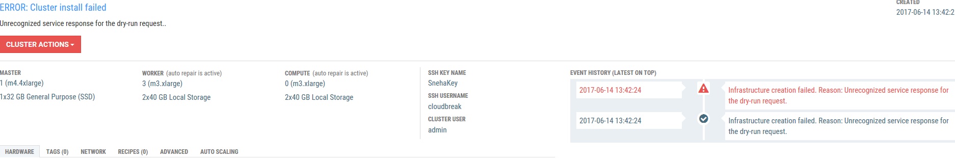 Solved: Unable to create a Cloudbreak cluster in AWS - usi... - Cloudera Community - 208878