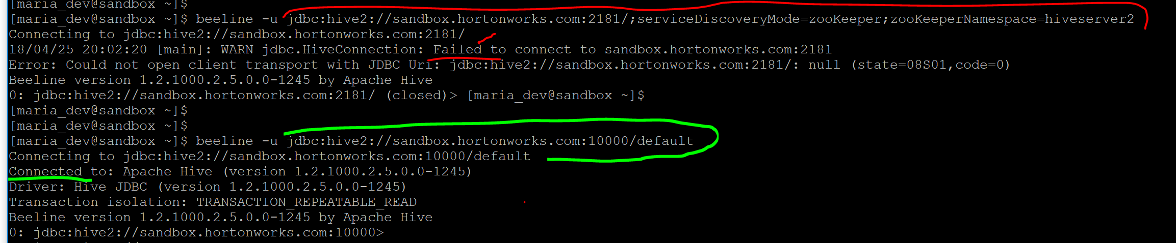 HiveServer2 JDBC Connection URL for sandbox HDP 2.... - Cloudera Community - 187496