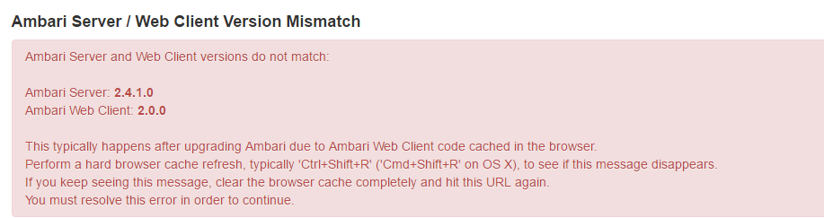 Solved Ambari Server And Web Client Versions Do Not Match Cloudera Community 186106 