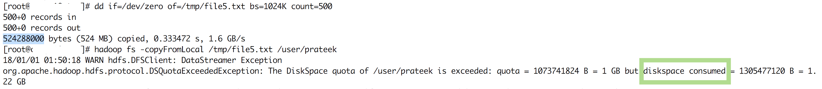 Solved: HDFS dsquota diskspace consumed calculation - Cloudera Community - 178518