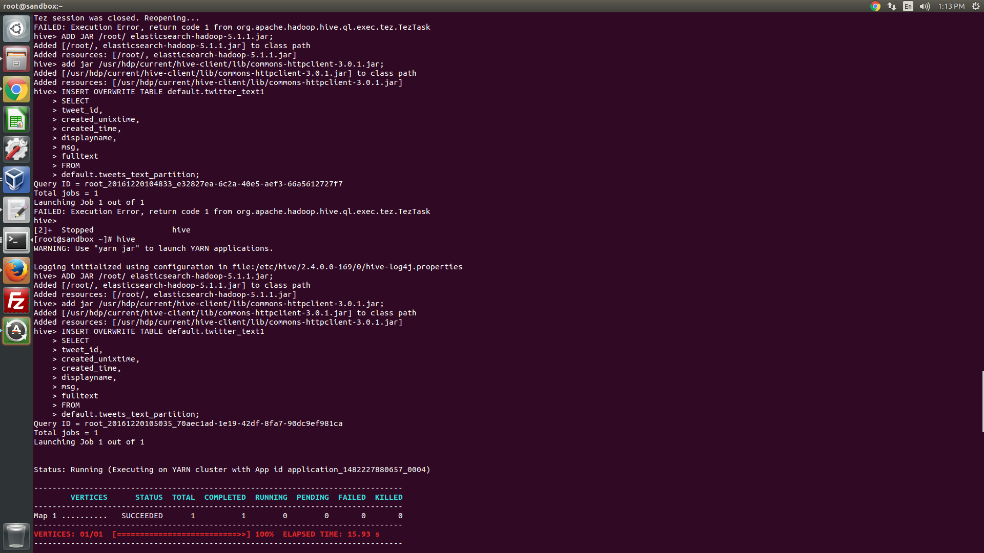 Solved: Vertex failed while overwrite the hive table? - Cloudera Community - 161181