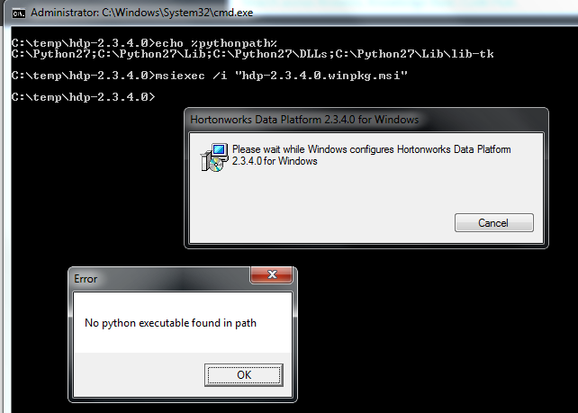 Hadoop installation fails with Python popup window... - Cloudera Community