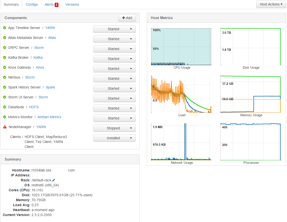 Ambari Dashboard Hdfs And Yarn Alerts Cloudera Community 