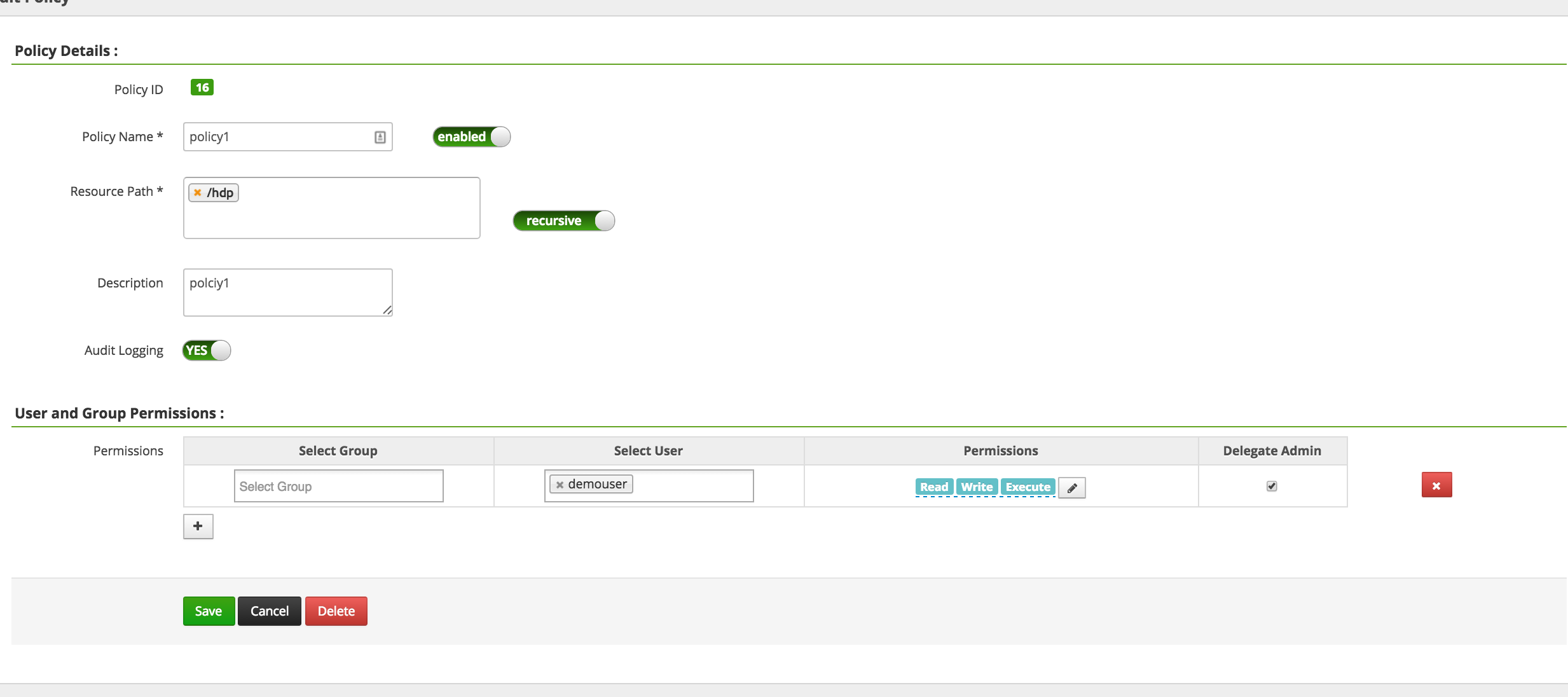 Solved: About "Delegate Admin" in Ranger - Cloudera Community - 146619