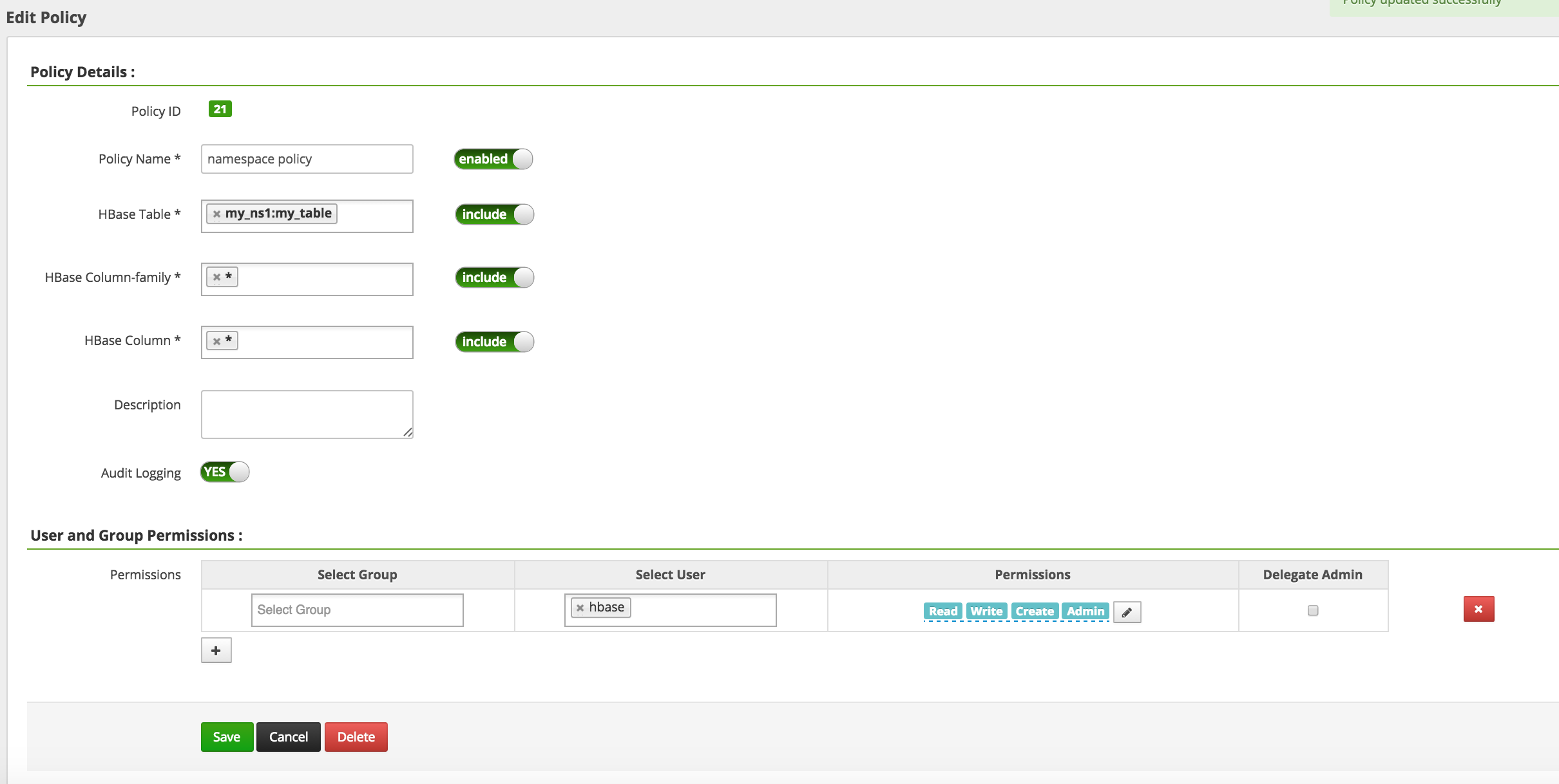 Solved: Ranger - HBase Namespace - Cloudera Community - 146385