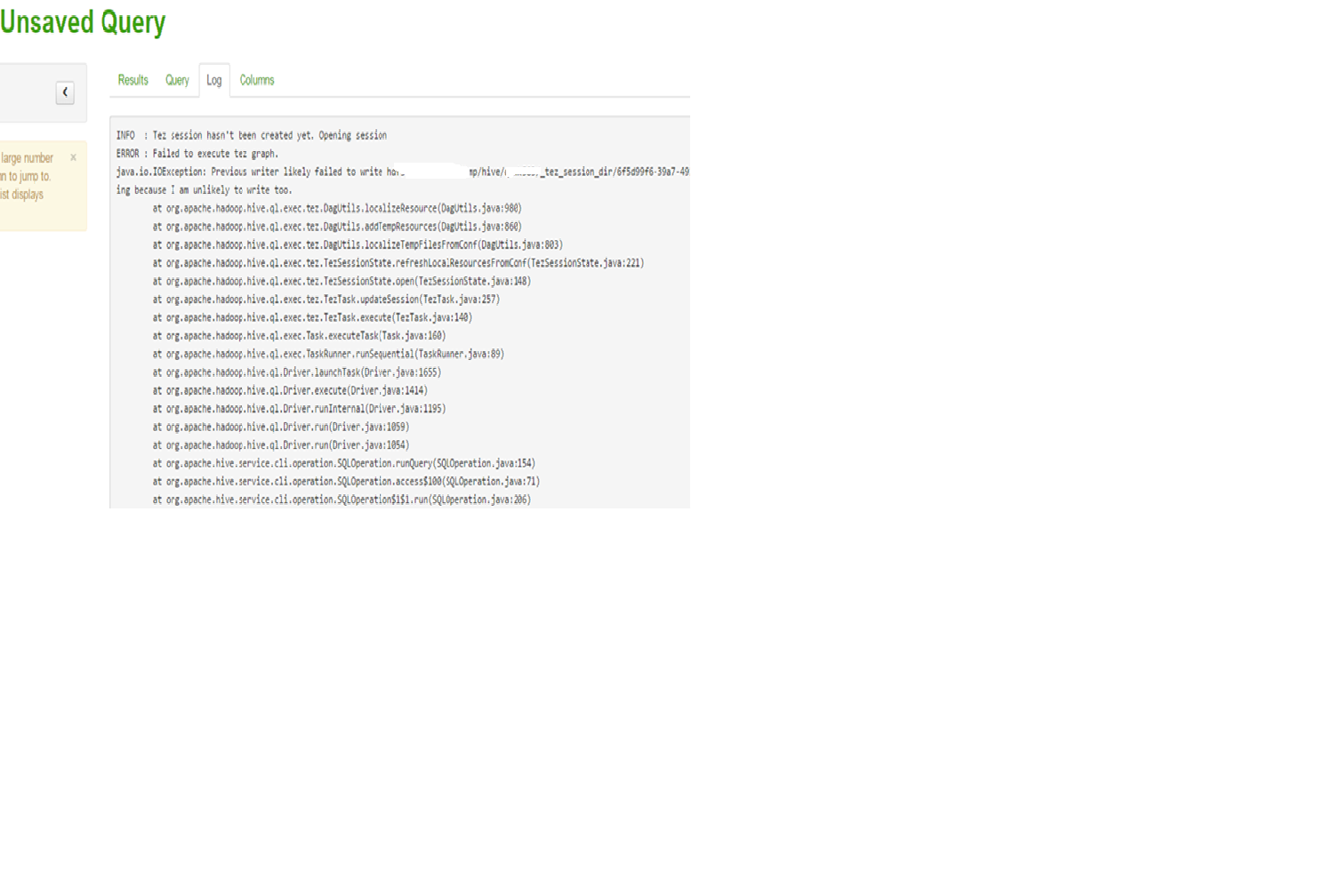java.io.IOException: Previous writer likely failed... - Cloudera Community - 142651