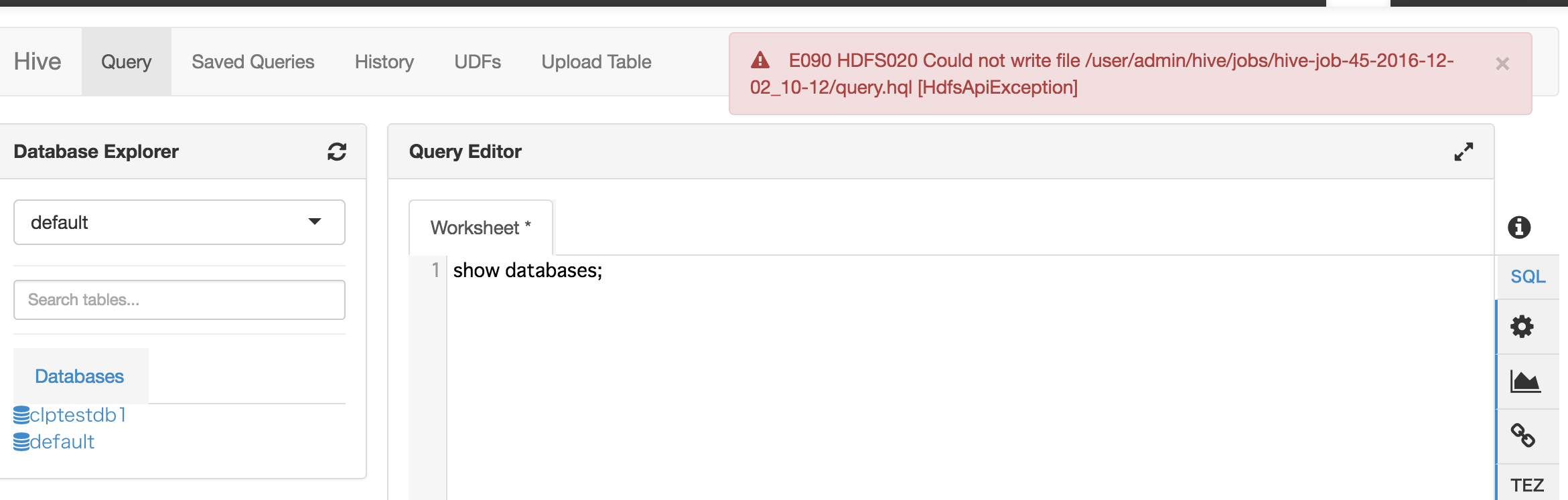 Solved: "E090 HDFS020 Could not write file" error occurred - Cloudera Community - 134460