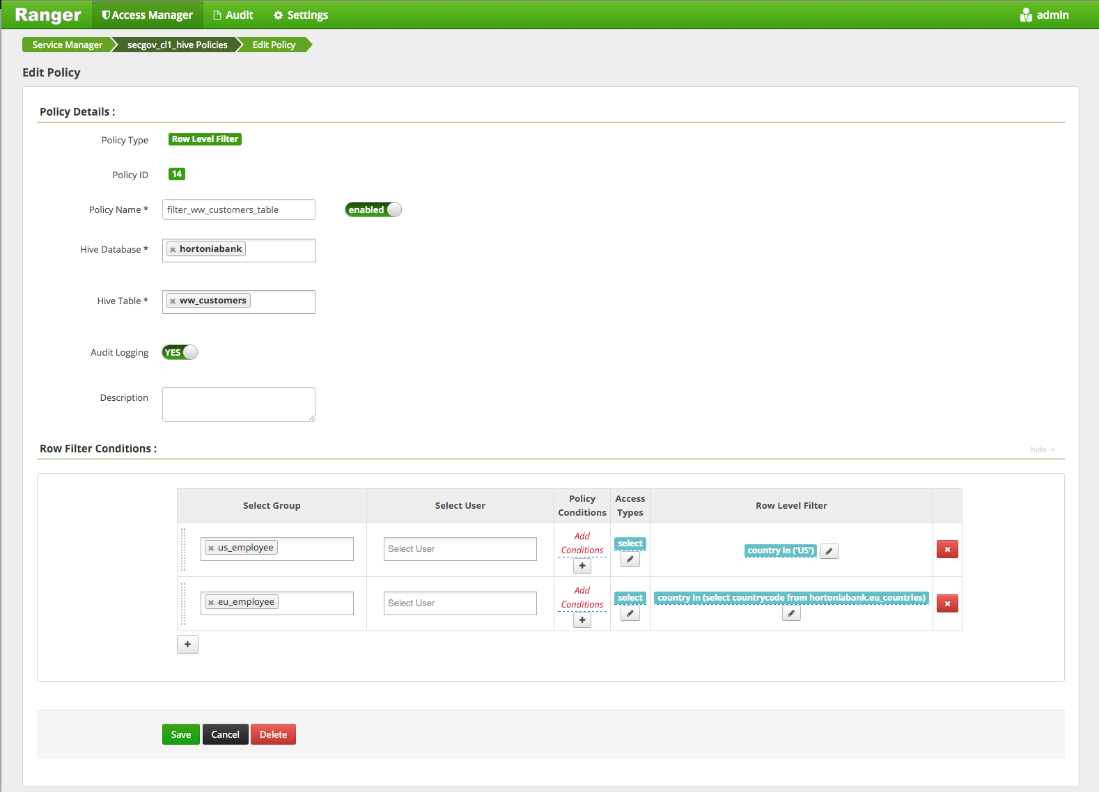 Solved: Ranger REST API missing policy details? - Cloudera Community - 130342