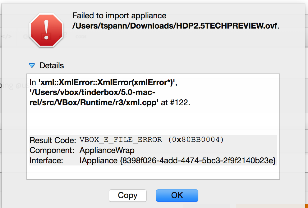 Solved: Sandbox Import into Virtualbox Failed (HDP 2.5 Tec... - Cloudera Community - 109752