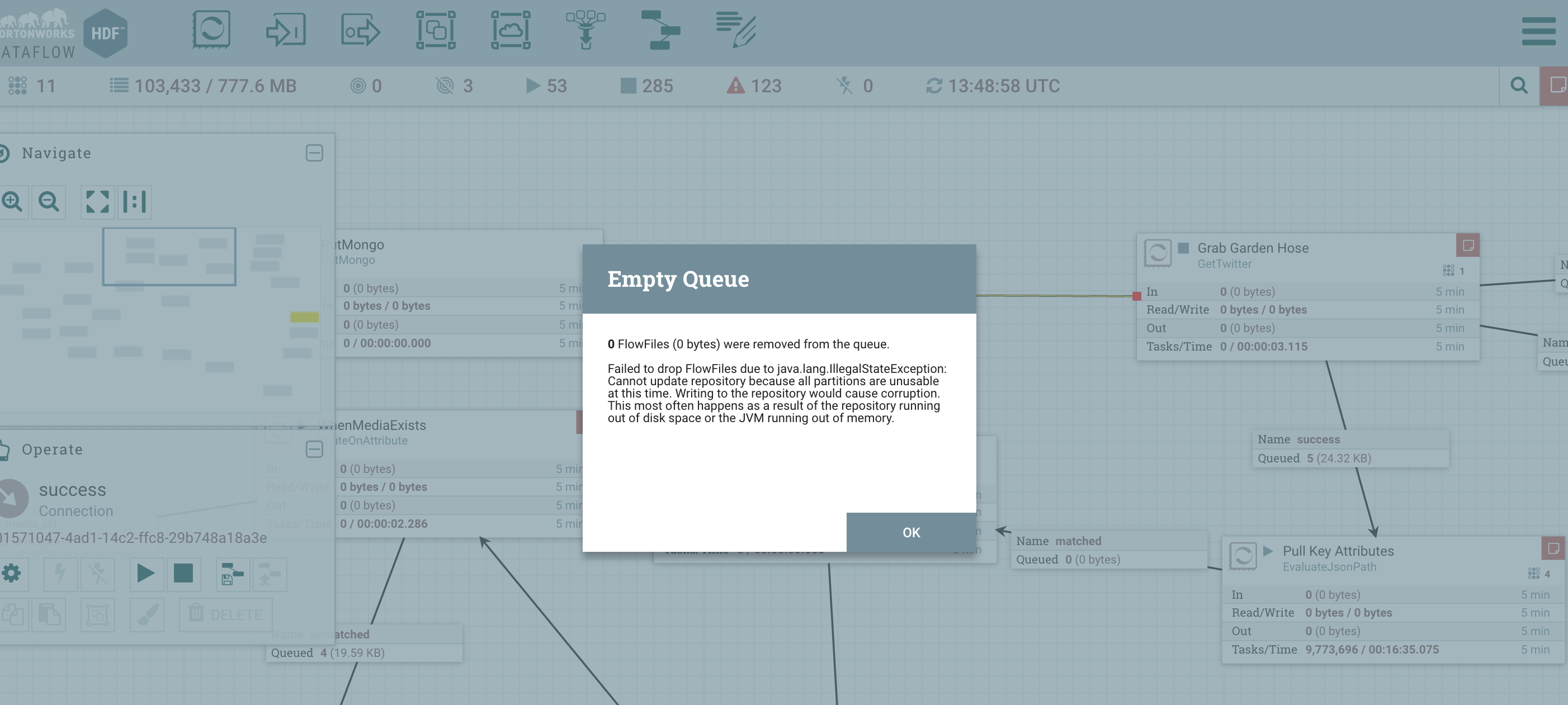 Solved: NIFI 1.0 can't empty queues - Cloudera Community - 107722