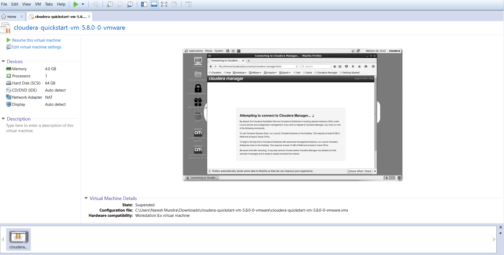 How To Install Cloudera Quickstart Vm On Vmware W Cloudera Community