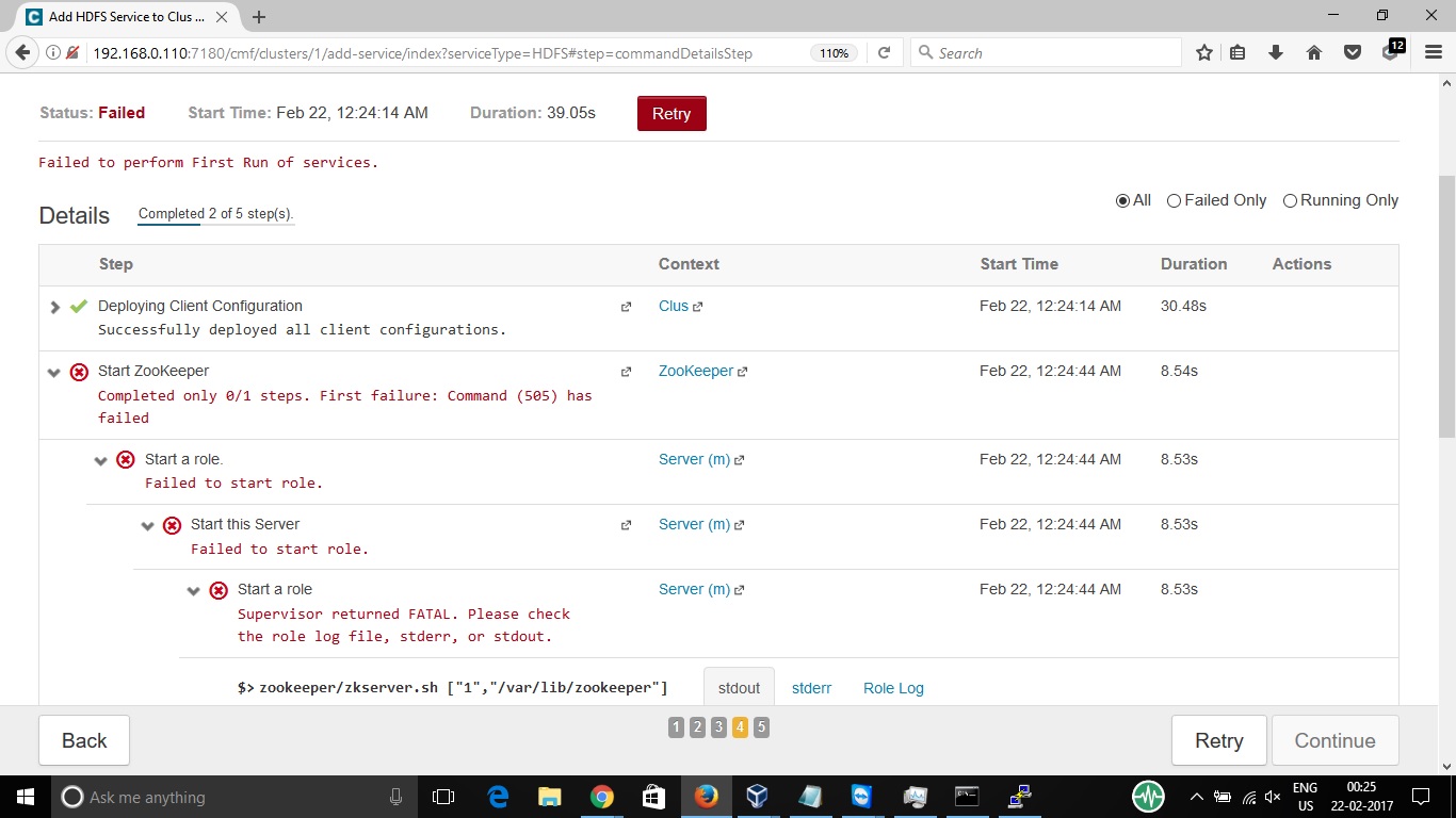 Solved: Failed to perform First Run of services. CDH versi... - Cloudera Community - 51253