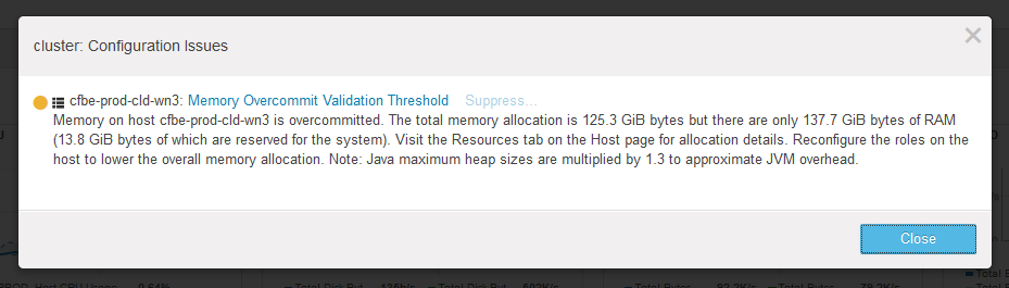 Solved: Memory Overcommit warning only for one host - Cloudera Community - 51880