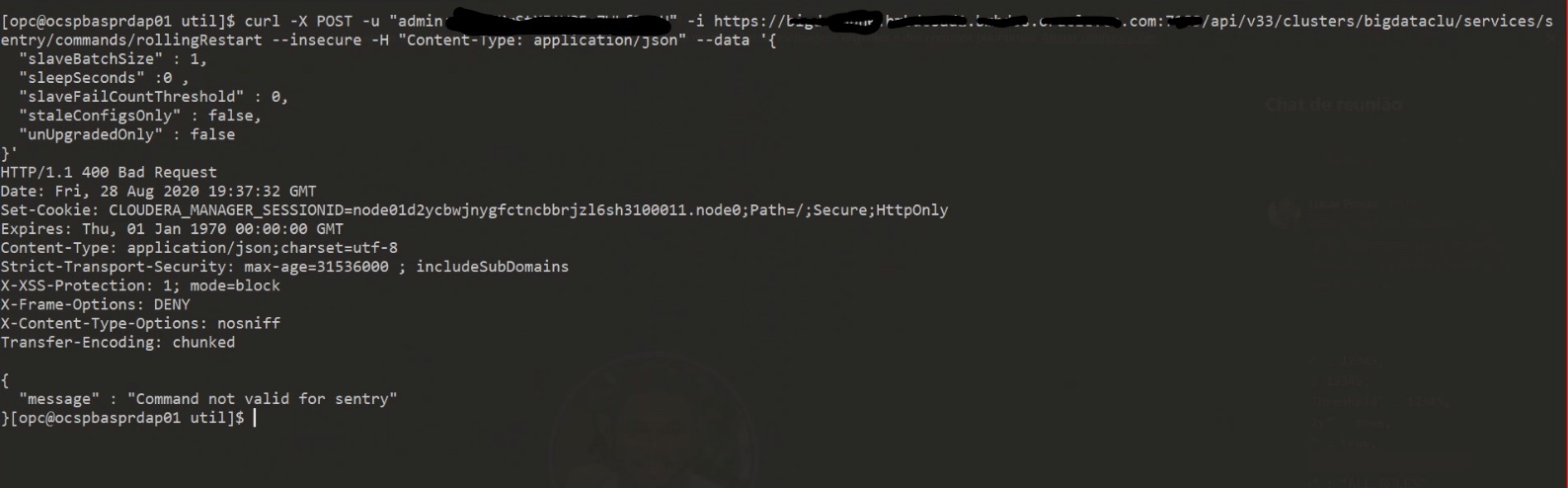 Manage rolling restart with API - Cloudera Community - 302101