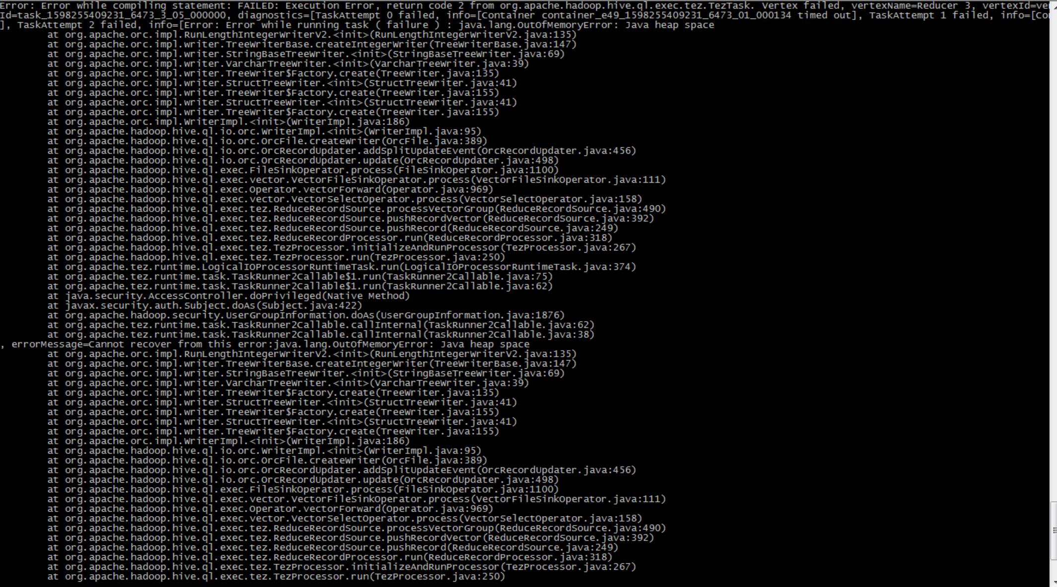When Using Hive Sqlit Indicates The Task Faileds Cloudera