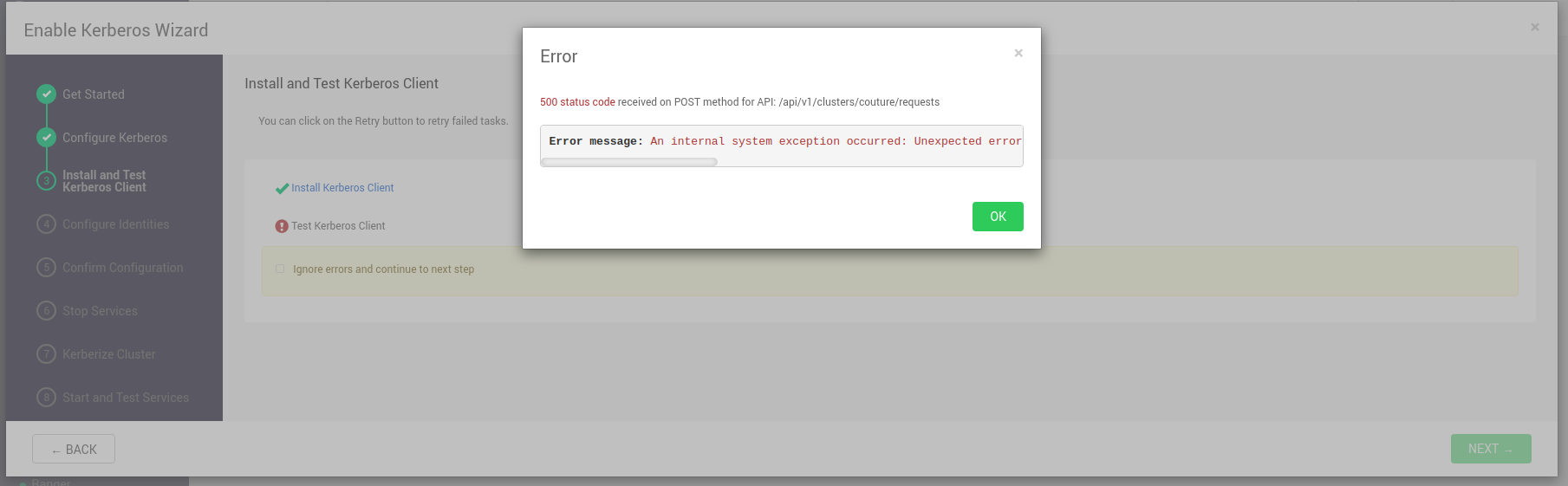 KERBEROS : [ Invalid KDC administrator credentials... - Cloudera Community - 307510