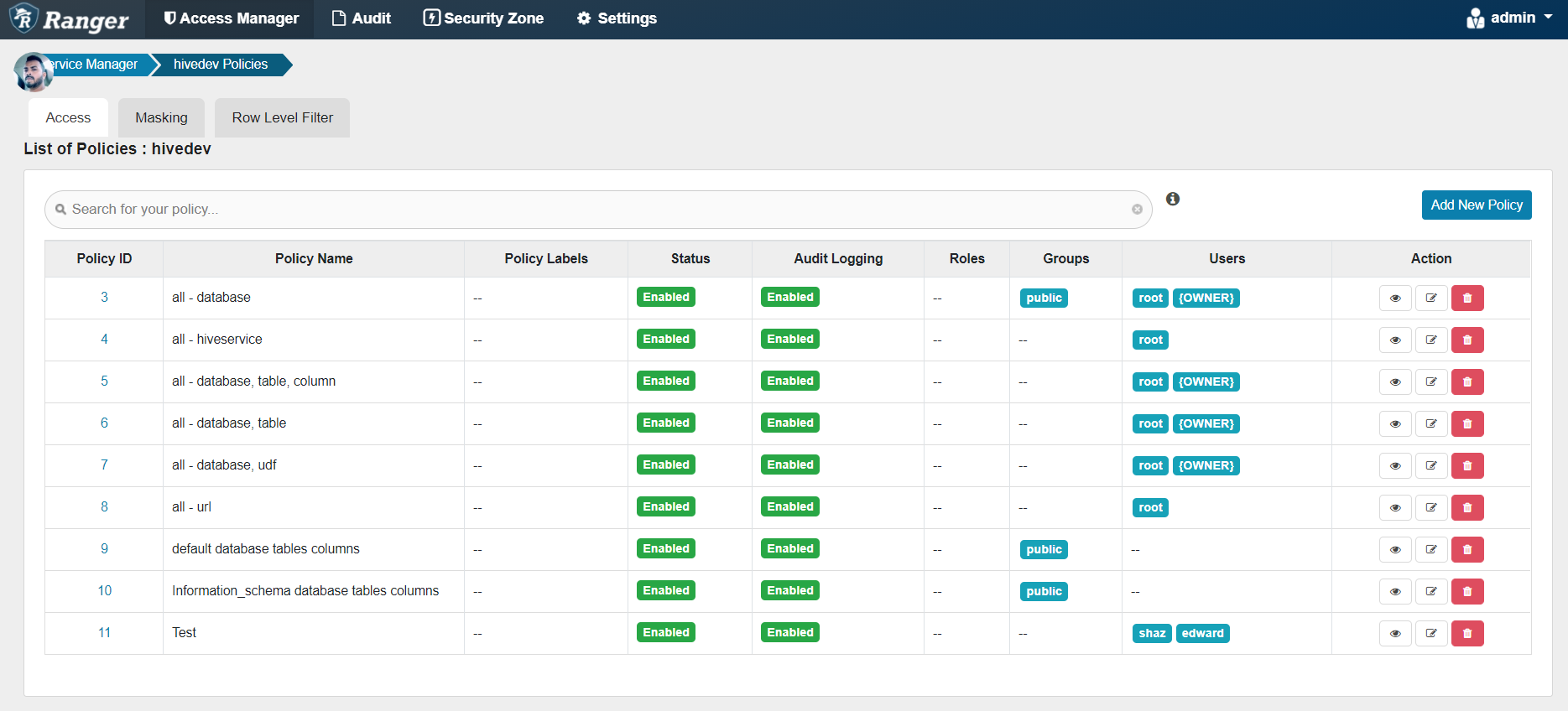Ranger Hive Plugin - Cloudera Community - 313931