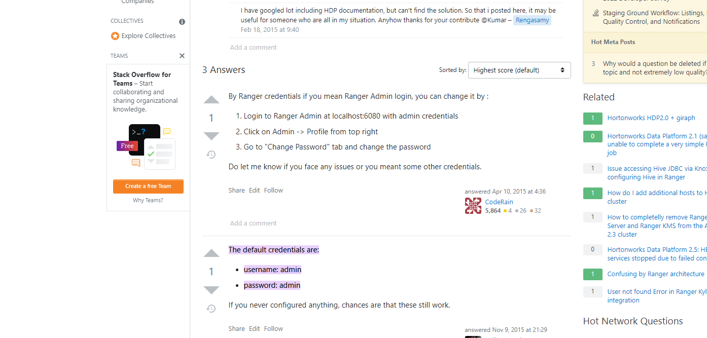 Solved: What is the password to Ranger? It's not admin/adm... - Cloudera Community - 341053