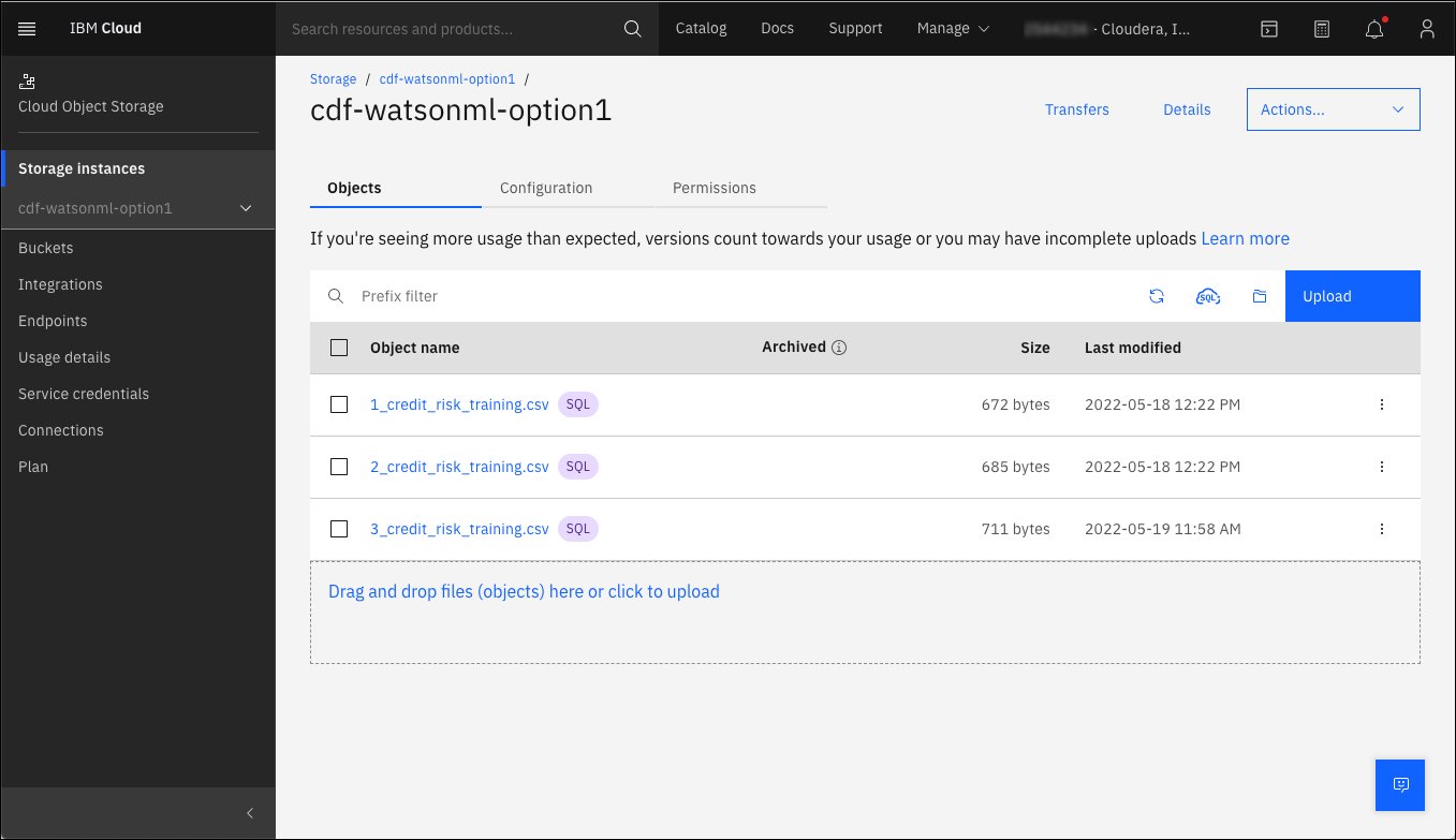 Fetch objects from an IBM Cloud S3 bucket using Ap... - Cloudera Community - 344478