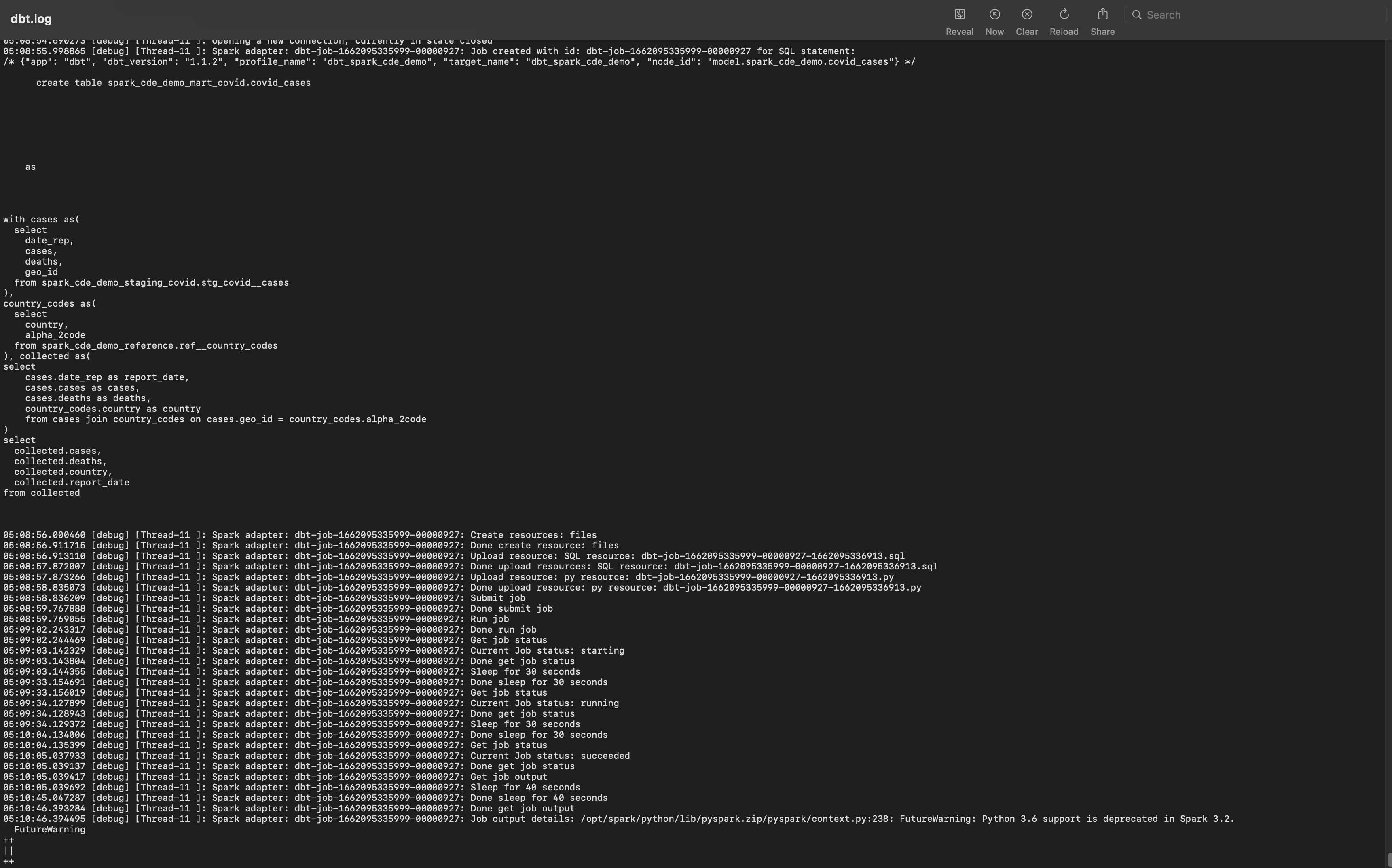 Getting started with dbt-spark-cde adapter - Cloudera Community - 373227