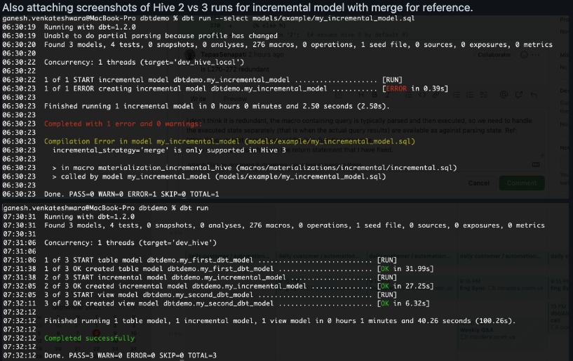[ANNOUNCE] Updates to the dbt adapters for Apache ... - Cloudera ...