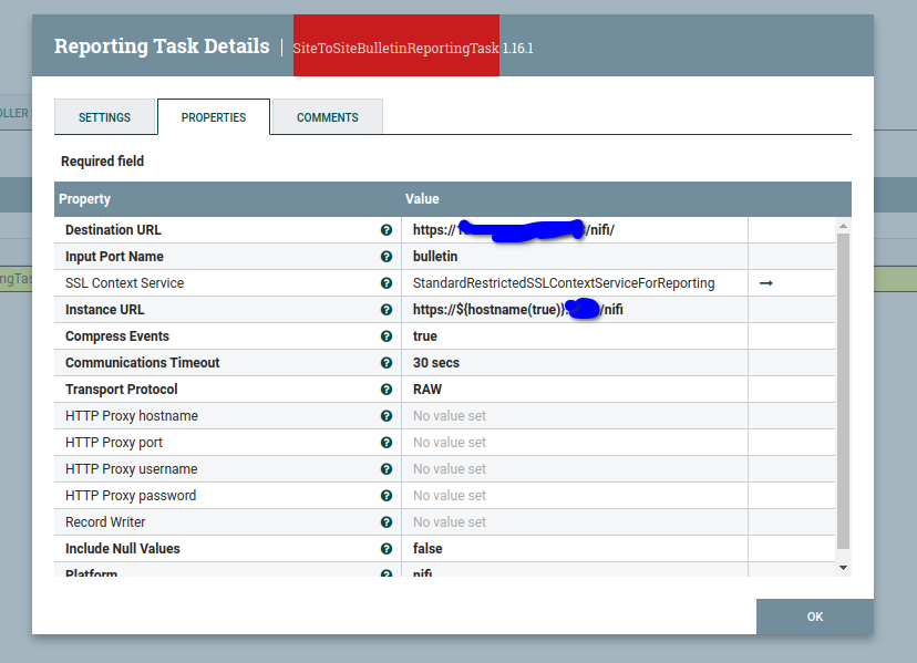 Configure SiteToSiteBulletinReportingTask in NIFI ... - Cloudera Community - 355939
