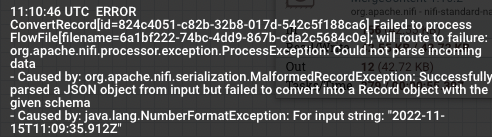 NIFI Infer Schema trying to convert string(alpha) ... - Cloudera Community - 353170