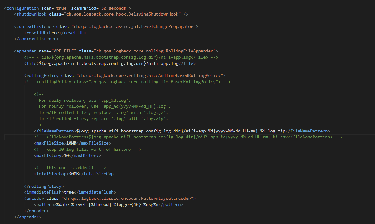 nifi-app.log is exceeding the maxFileSize - Cloudera Community - 358097