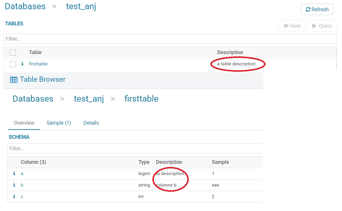 Solved: HIVE table/column description does not display in ... - Cloudera Community - 359560