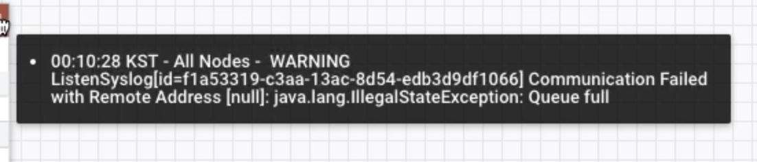 Queue full error occurs in ListenSyslog - Cloudera Community - 361813