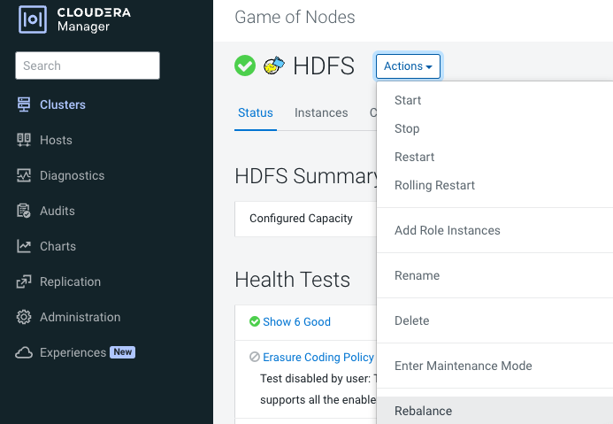 Rebalance your mixed HDFS & Kudu Services - Cloudera Community - 372443