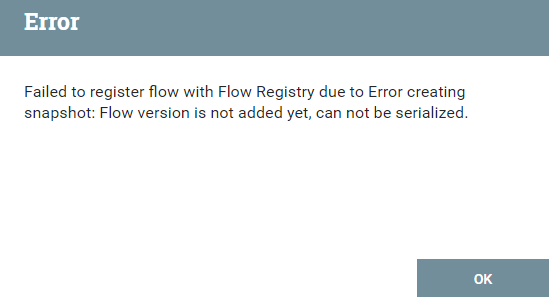Failed to register flow with Flow Registry due to ... - Cloudera Community - 372788