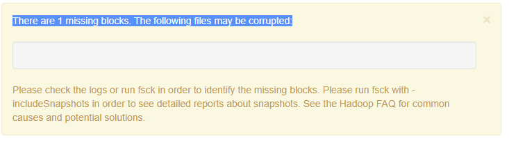 HDFS - Missing Blocks Inconsistent - Cloudera Community - 65011
