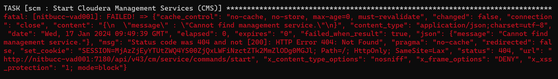 Getting Error while running the ansible play book ... - Cloudera Community - 382316