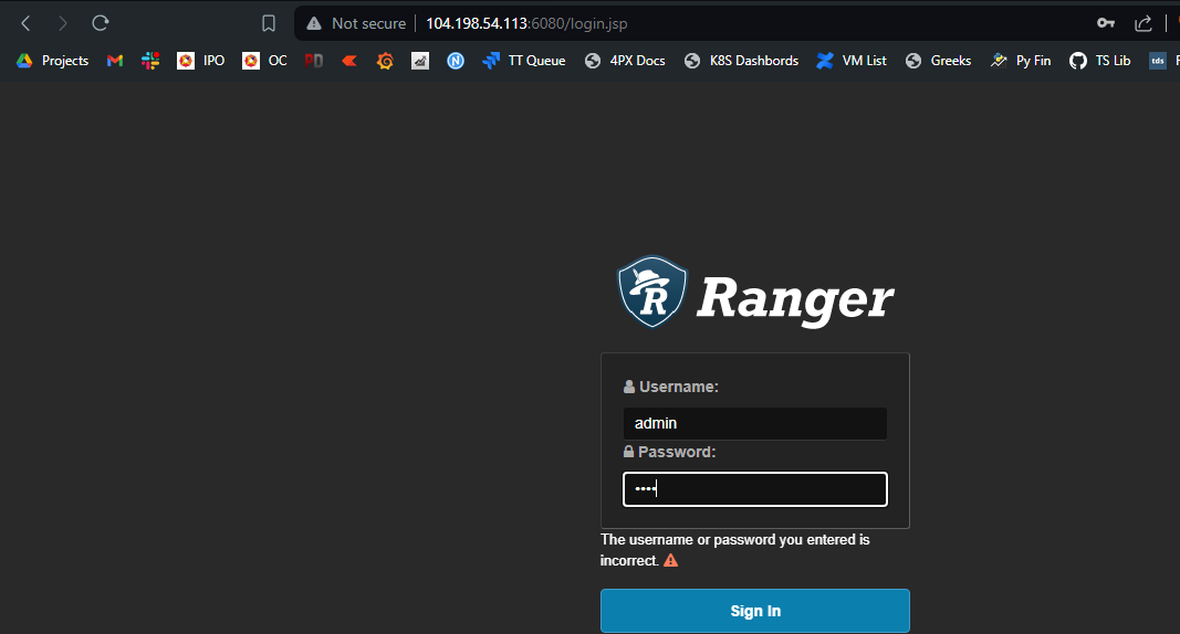 Default Password for Ranger UI - Cloudera Community - 387719