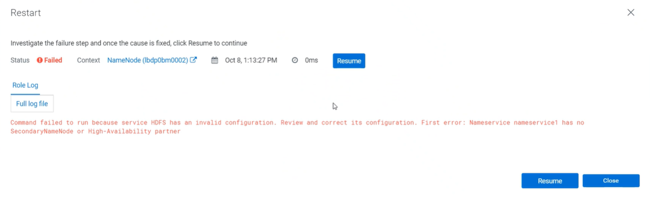 Solved: unable to start namenode - Cloudera Community - 394796