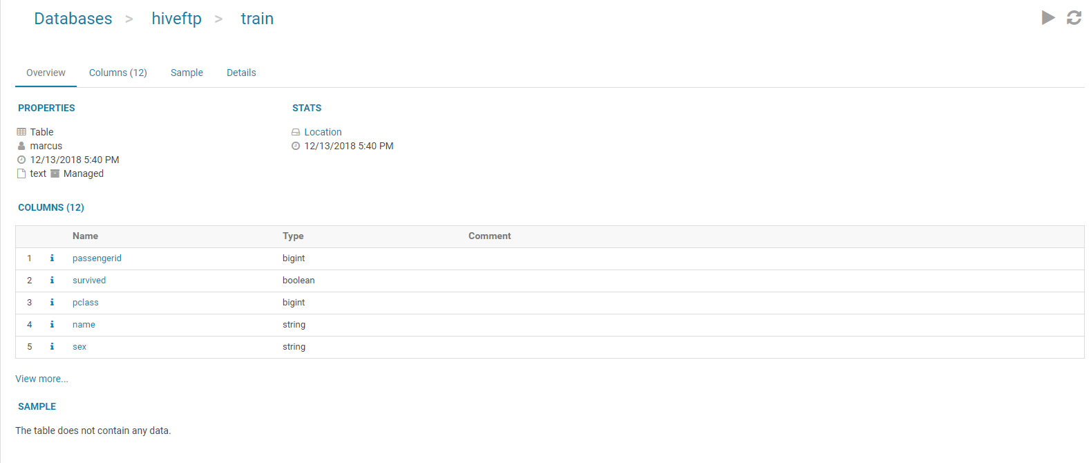 Solved: Created Table with Hue is empty - Cloudera Community - 83862