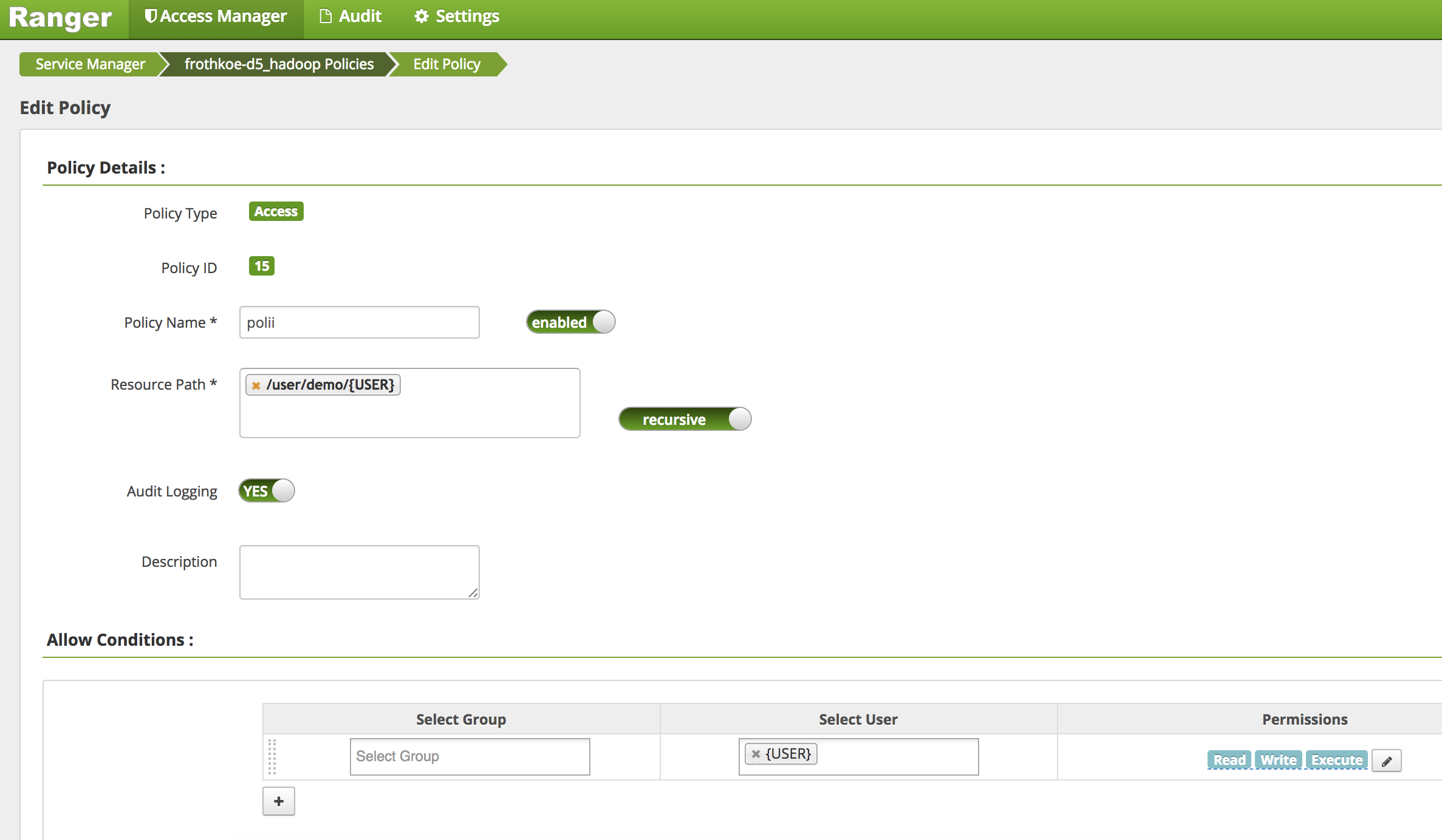Ranger User Variables use for HDFS policies - Cloudera Community - 247731
